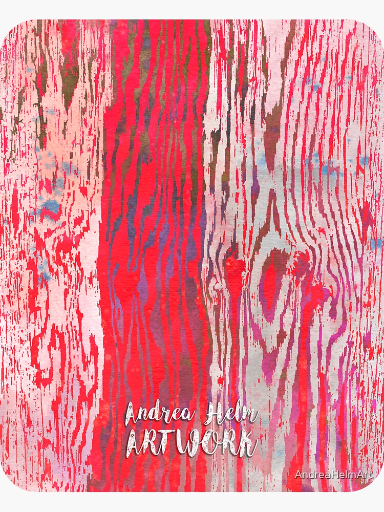 "Modern Faux Bois Woodgrain Pattern in Red" Sticker for Sale by ...