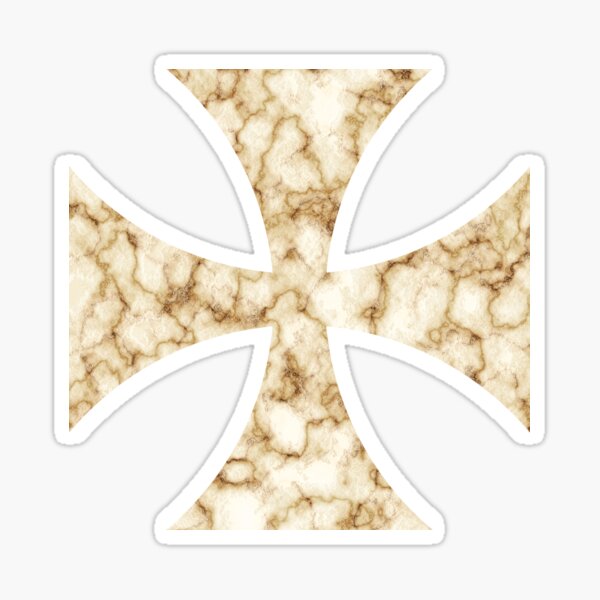 "Templar Cross White Marble" Sticker for Sale by Dator | Redbubble