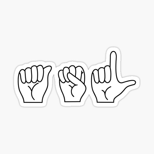 "american sign language" Sticker by KatieASklaire | Redbubble