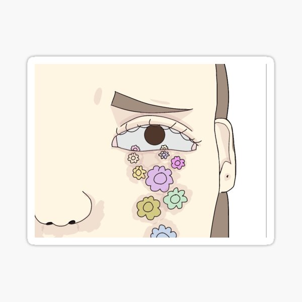 "crying flowers" Sticker for Sale by y-ira | Redbubble