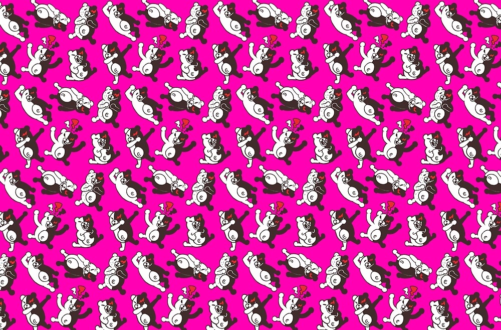 "danganronpa monokuma pattern" by leeuka | Redbubble
