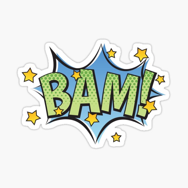 "BAM!" Sticker for Sale by abbazabba | Redbubble