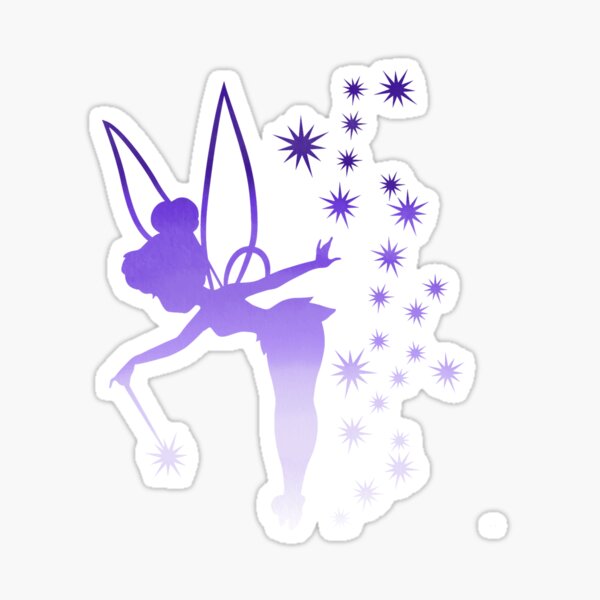 "Purple Tinkerbell Ombre Sillhouette" Sticker by ijsw | Redbubble