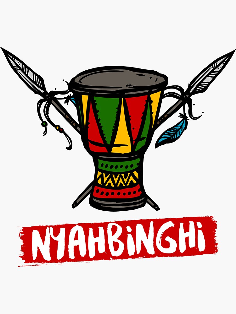 "Rastafarian Nyahbinghi Drum Rasta Colors Reggae" Sticker for Sale by ...