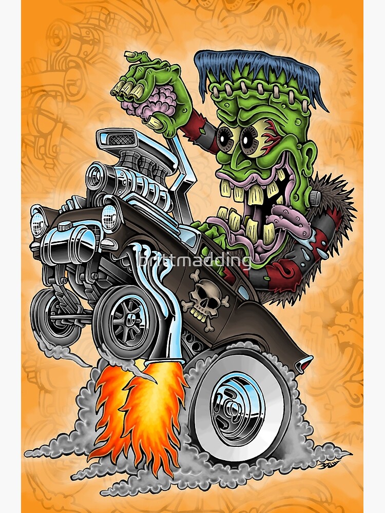 "Frankenstein-Wheelie" Poster for Sale by brittmadding | Redbubble