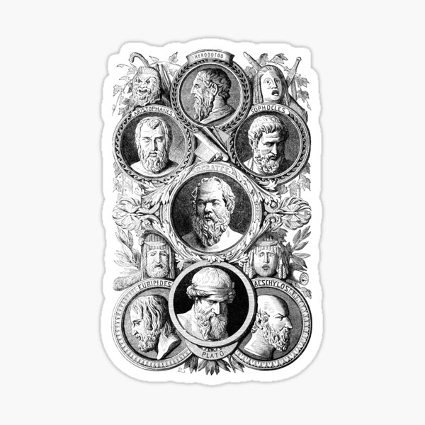"Greek Philosophers T-Shirt & Posters" Sticker for Sale by JeromeArt ...