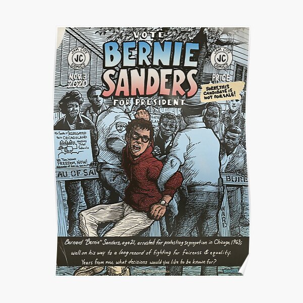 "Bernie Sanders Comic Book Cover 1963-2020" Poster for Sale by ...