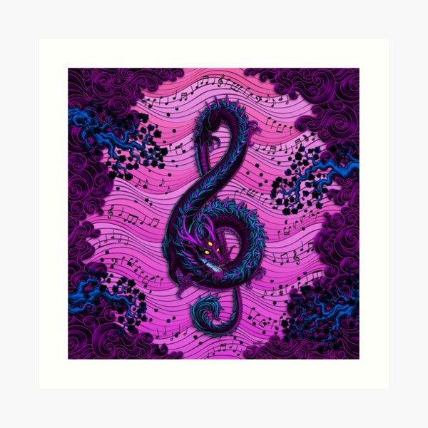 "Treble Clef - Music Dragon - Pastel Goth" Art Print by AbysmInternal ...