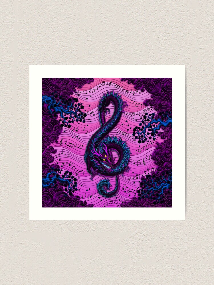 "Treble Clef - Music Dragon - Pastel Goth" Art Print by AbysmInternal ...