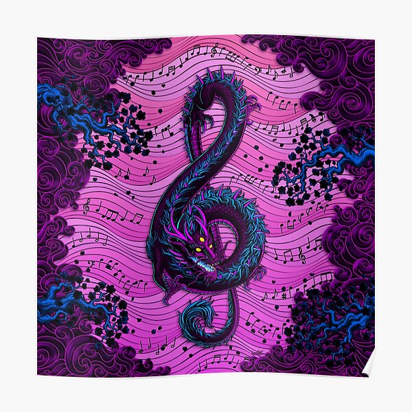 Póster «Treble Clef - Music Dragon - Pastel Goth» de AbysmInternal ...