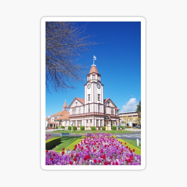 "The Old Post Office, Rotorua" Sticker for Sale by lezvee | Redbubble