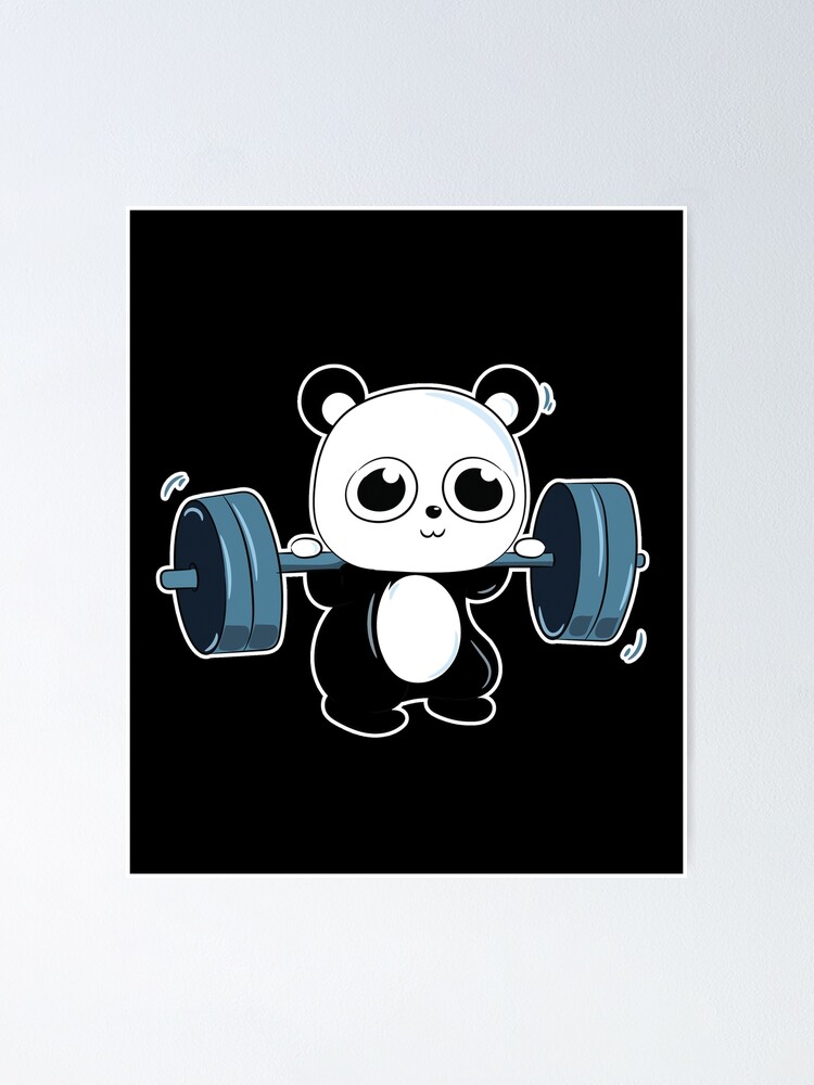 "Panda Weightlifting Gym Fitness" Poster for Sale by designeclipse ...