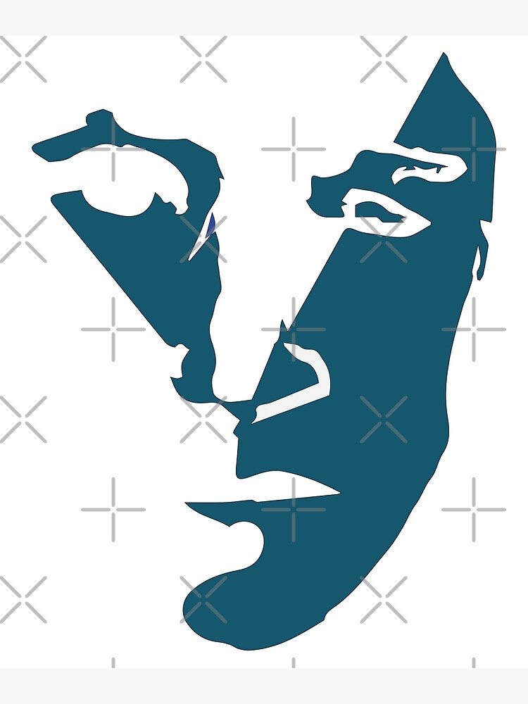 "Modern Abstract Art Blue Head - Face" Poster by Kentala | Redbubble