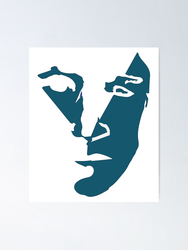 "Modern Abstract Art Blue Head - Face" Poster by Kentala | Redbubble