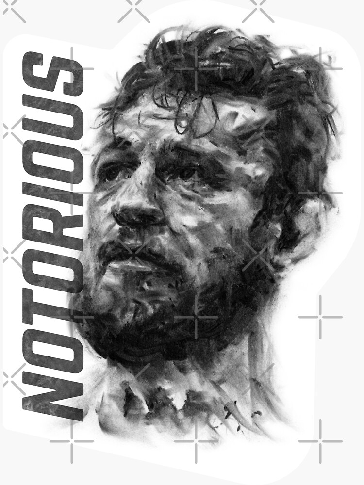 "Conor Mcgregor Notorious portrait – UFC Fighter" Sticker by makerlench ...