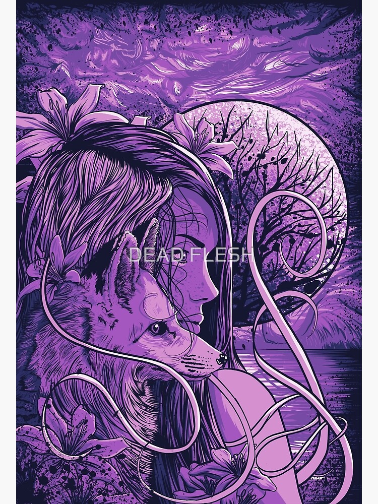 "purple fox" Art Print for Sale by HeartlessArts | Redbubble