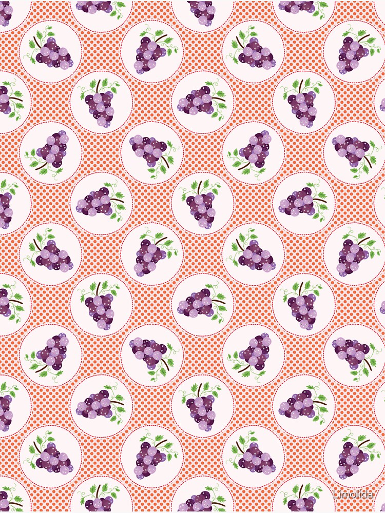 "Cute grapes polka dot illustration" Sticker by Limolida | Redbubble