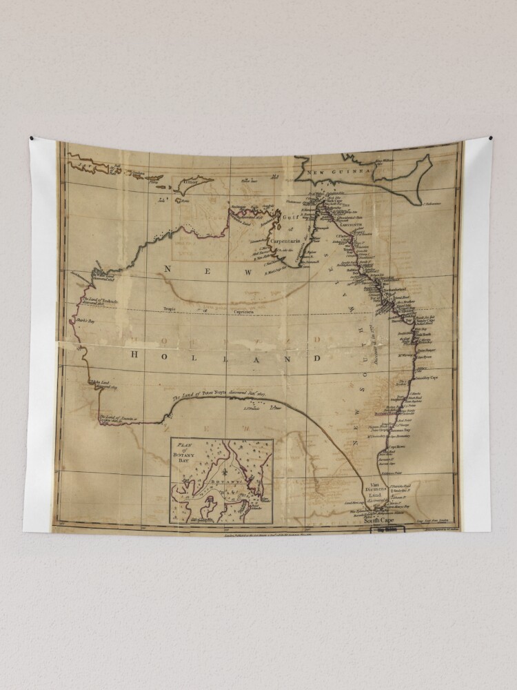 "Vintage Map of Australia (1700s)" Tapestry for Sale by BravuraMedia ...