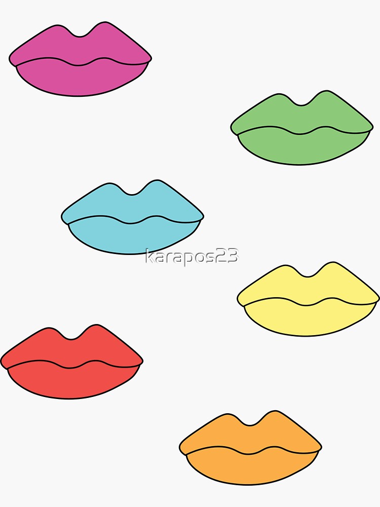 "Rainbow Lips" Sticker by karapos23 | Redbubble