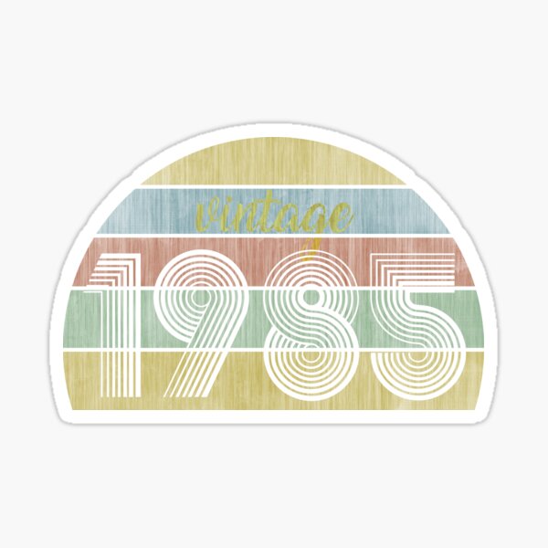 "Vintage Retro Sunset Classic Sunrise 1985 Birth Year" Sticker by ...