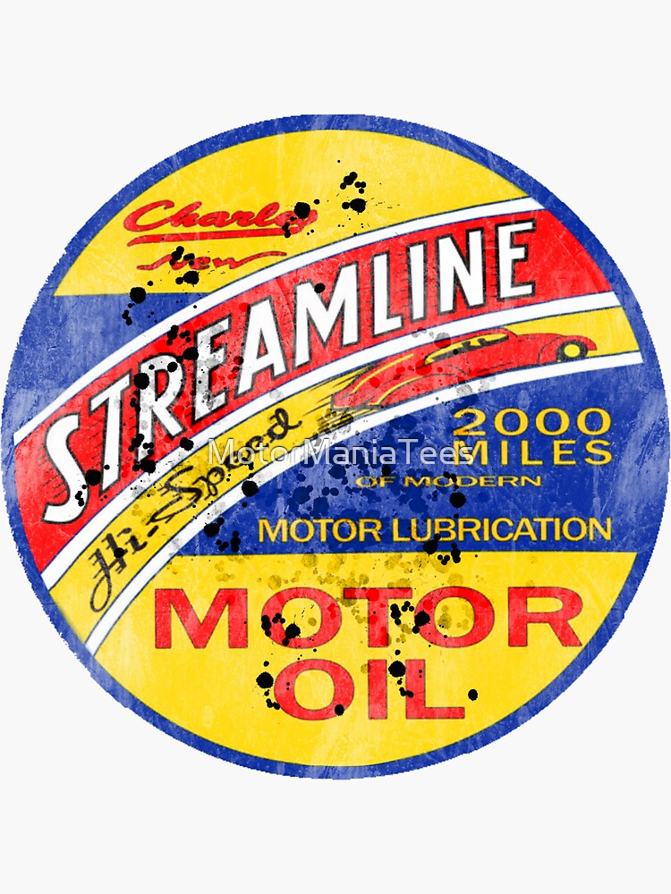 "Old enamel motoring garage sign bought to you by MotorManiac" Sticker ...