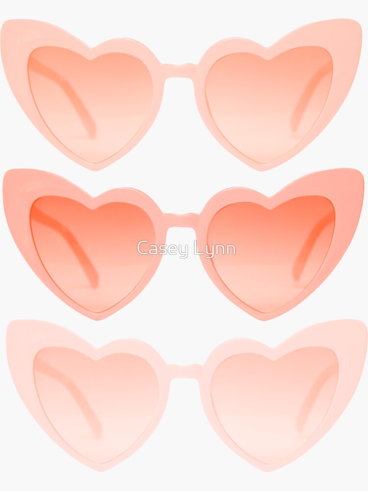 "Heart Sunglasses" Sticker for Sale by caseyyyyy | Redbubble
