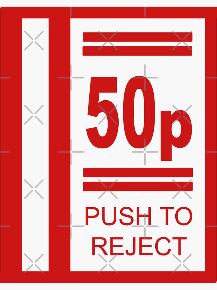 "Push To Reject- Arcade Slot Machine Icon- " Sticker for Sale by Ice ...