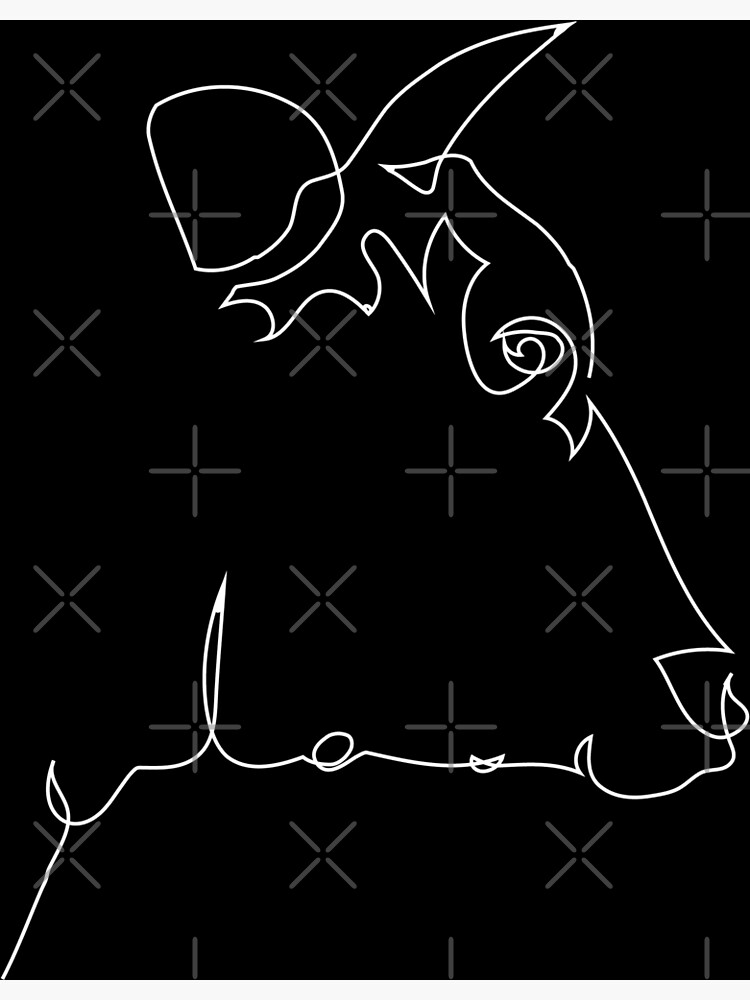 "One Line Cow" Poster for Sale by frajtgorski | Redbubble