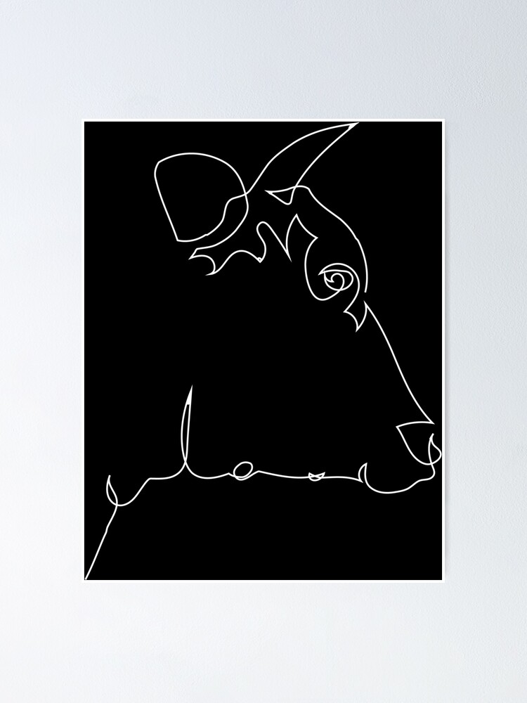 "One Line Cow" Poster for Sale by frajtgorski | Redbubble