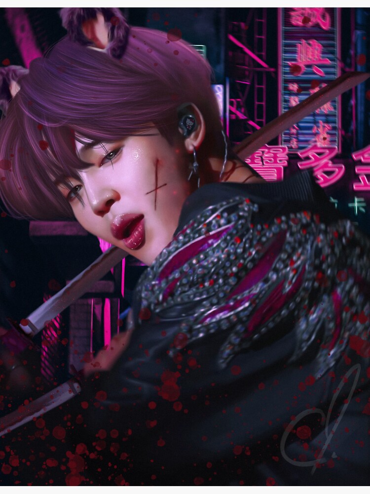 "Kitty Gang - BTS JIMIN" Sticker for Sale by cxmpfire | Redbubble
