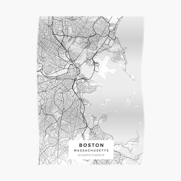 "Boston Map" Poster for Sale by Kara515 | Redbubble
