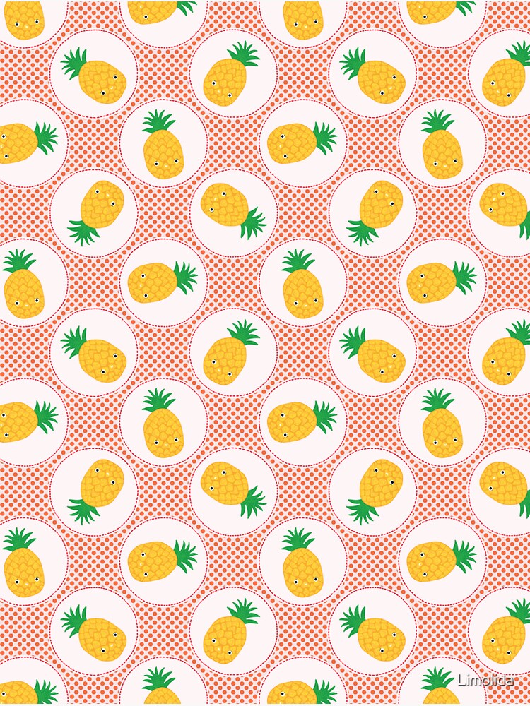"Cute pineapple polka dot illustration" Sticker for Sale by Limolida ...
