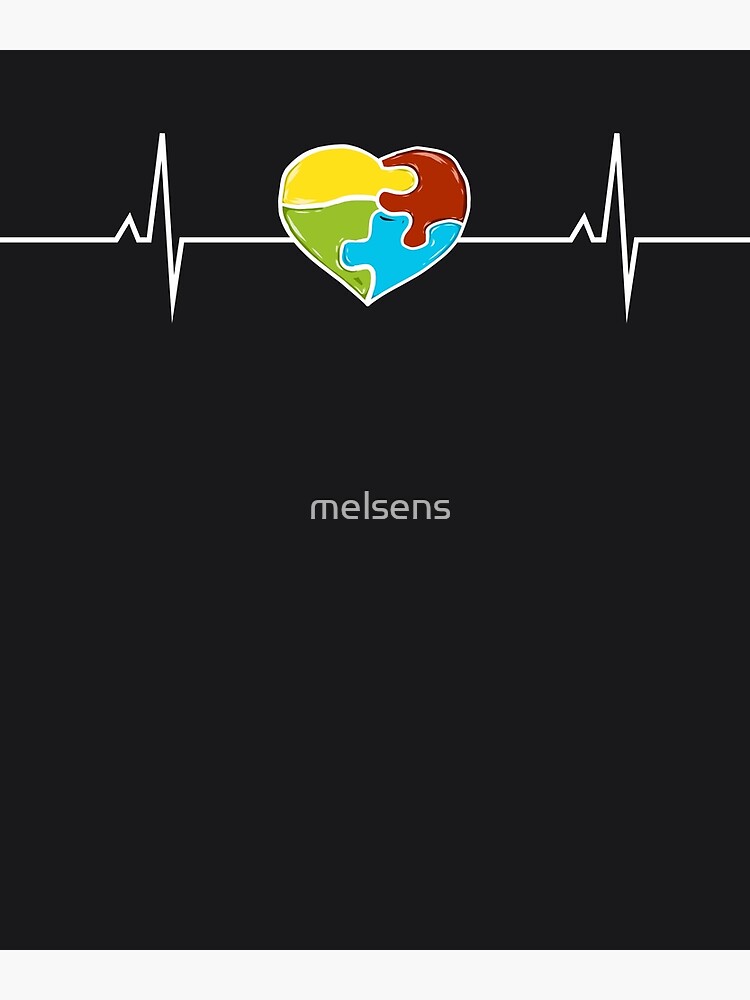 Póster «Heart Beat Autism Awareness Day Art | Puzzle Pieces Art» de ...