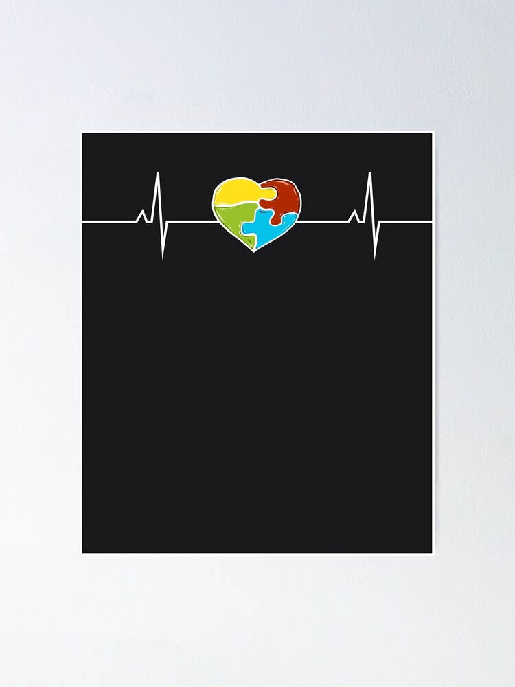 Póster «Heart Beat Autism Awareness Day Art | Puzzle Pieces Art» de ...