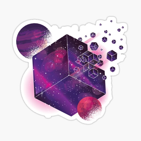 "Astronaut Cube Space" Sticker by EduardBeck | Redbubble