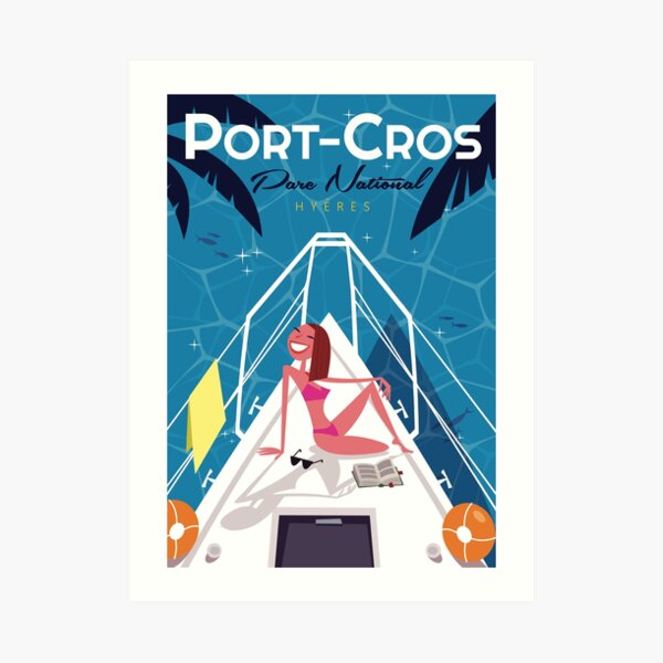 Impression artistique « Affiche de Port Cros », par GAGodel | Redbubble
