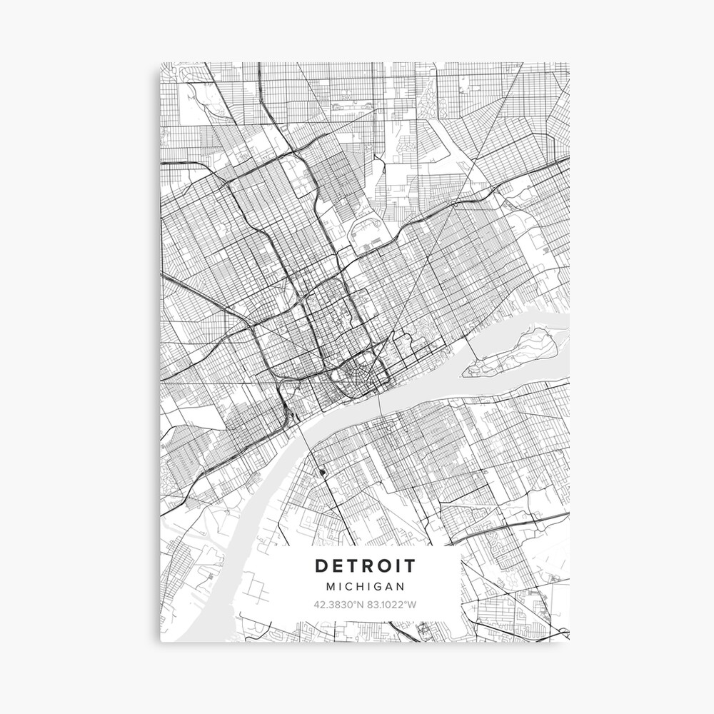 Home & Living Office D\u00e9cor Wall Art Detroit Travel Map Detroit ...