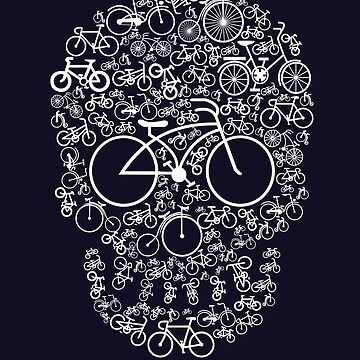 "Relaxed Tee Shirt - Bicycle-Skull" Poster by dominic69 | Redbubble