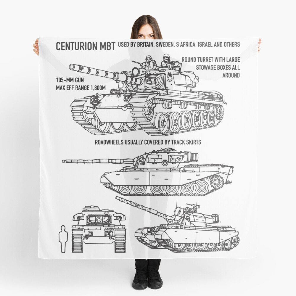 "Centurion British Tank Blueprint Gift" Scarf for Sale by Battlefield ...
