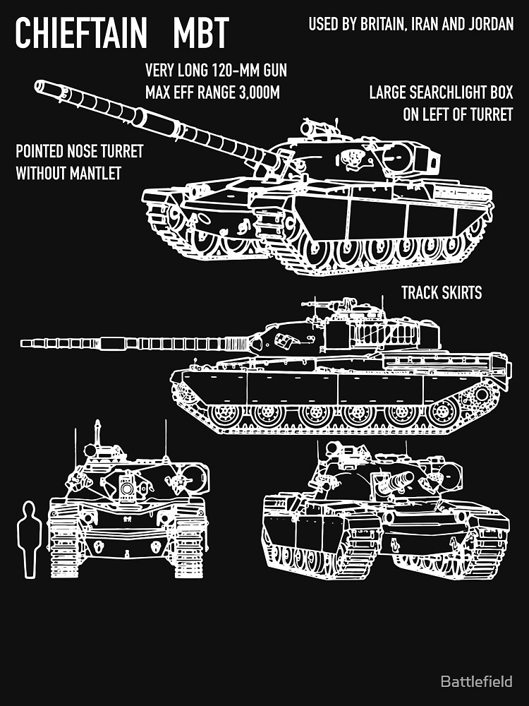 "Chieftain British Army Tank FV4201 Blueprint Gift" T-shirt for Sale by ...