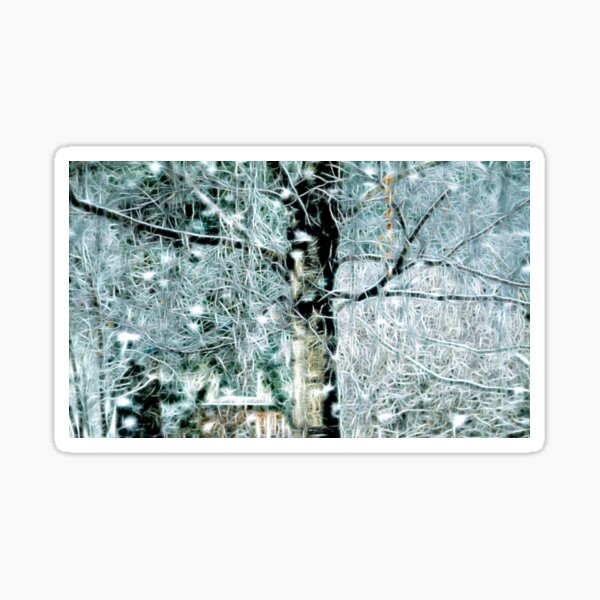 "Tree Illustration in a Snow Storm." Sticker for Sale by ...