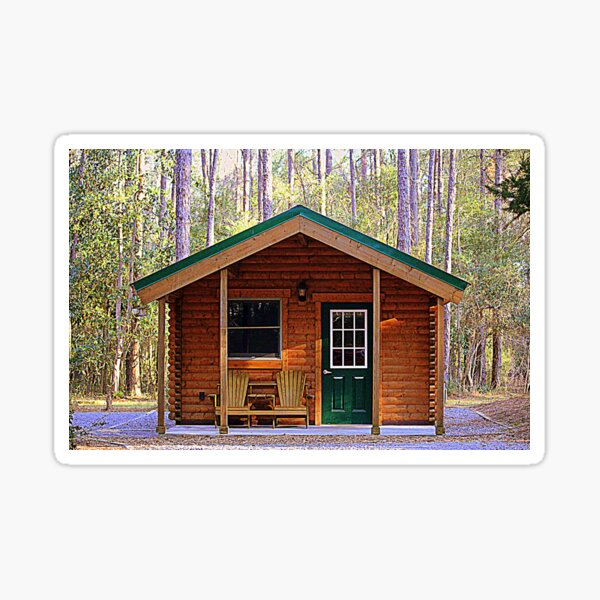 "Cabin Camping" Sticker for Sale by Cynthia48 | Redbubble