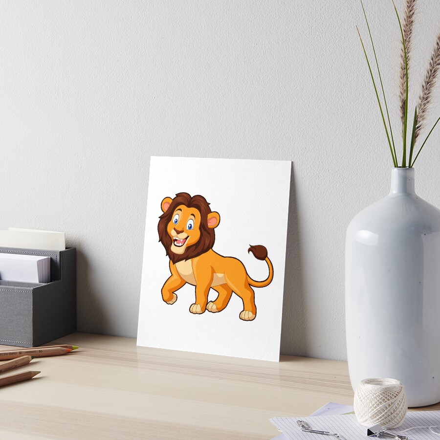 "Cute Cartoon Lion Prancing" Poster for Sale by animejones | Redbubble