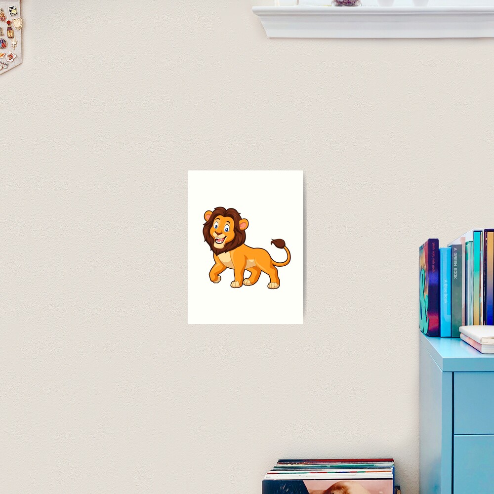 "Cute Cartoon Lion Prancing" Poster for Sale by animejones | Redbubble