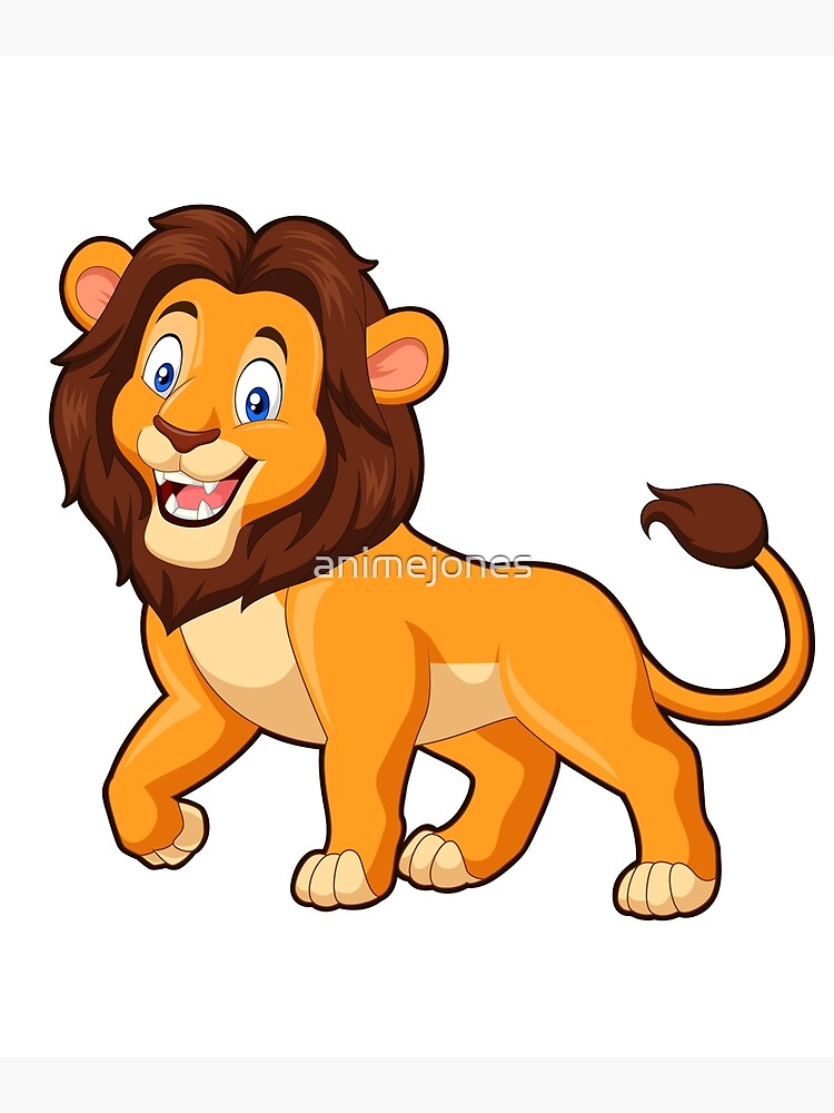 "Cute Cartoon Lion Prancing" Poster for Sale by animejones | Redbubble