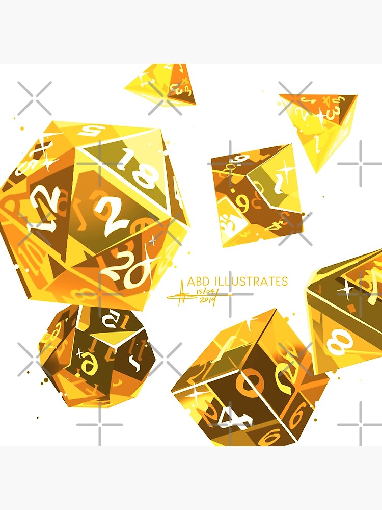 "Gemstone Dice - Topaz" Art Print for Sale by ABD-illustrates | Redbubble