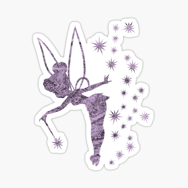 "Purple Concrete Tinkerbell Ombre Sillhouette" Sticker by ijsw | Redbubble