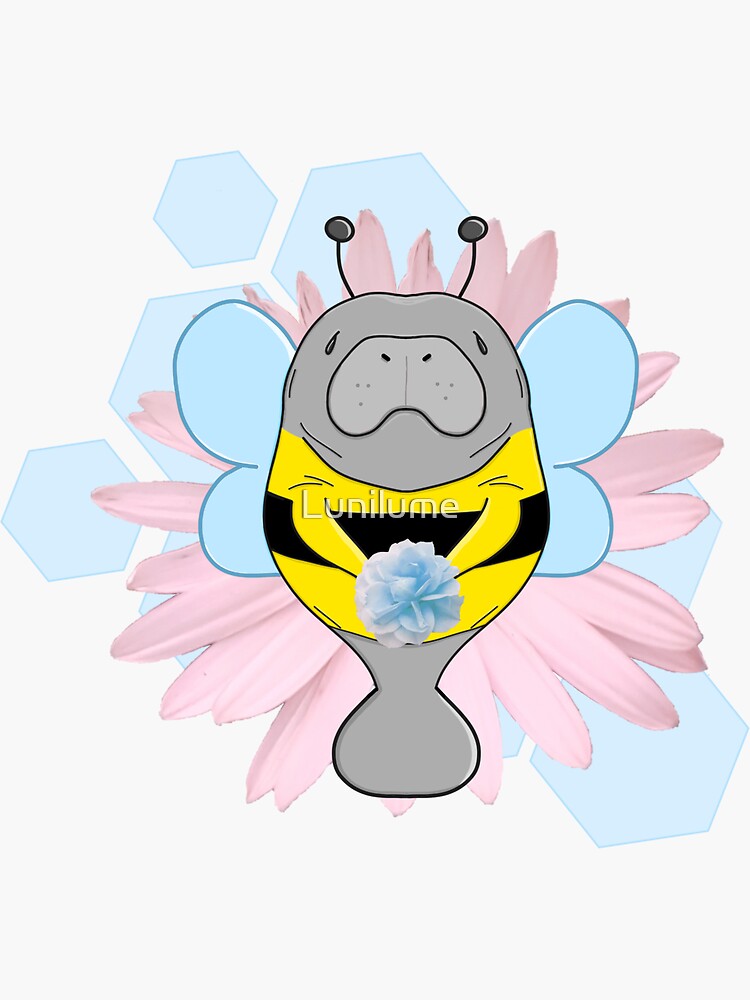 "Bee a manatee - Manabee" Sticker for Sale by Lunilume | Redbubble