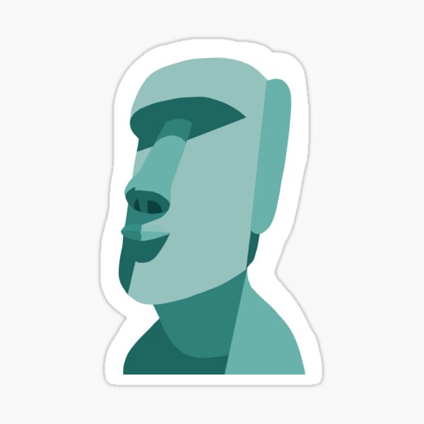 "Blue Moai Head" Sticker for Sale by jsprechman | Redbubble
