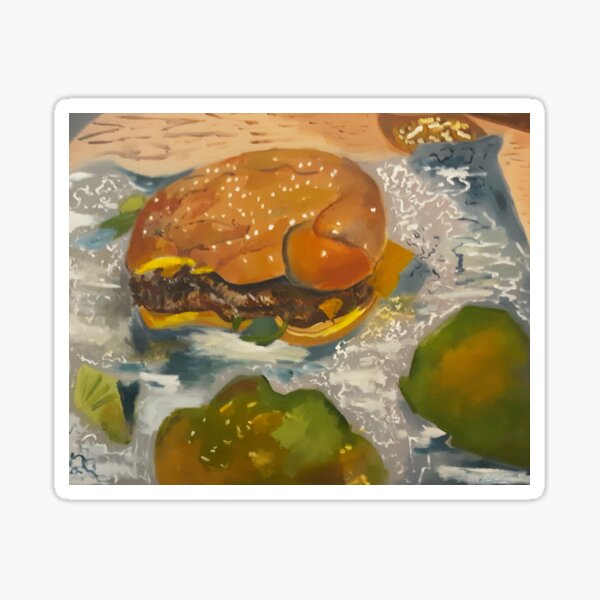 "Cheeseburger " Sticker for Sale by MGAC | Redbubble